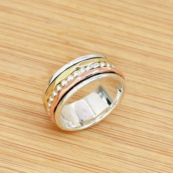 SS DESIGNS Spinner Ring, 925 Sterling Silver, Narrow Spinner ring ...