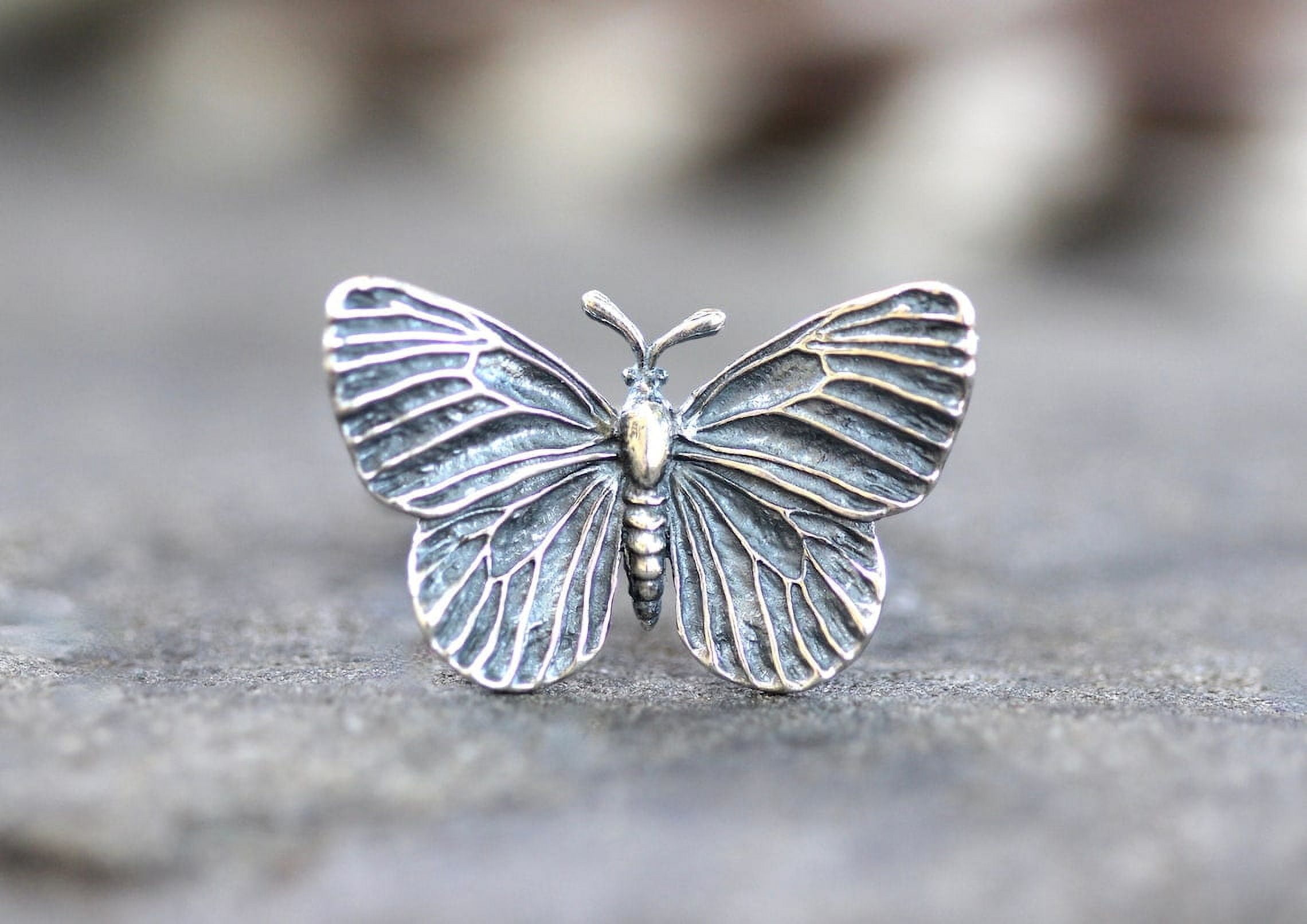 SS DESIGNS Sterling Silver Butterfly Ring Silver Monarch Butterfly Ring ...