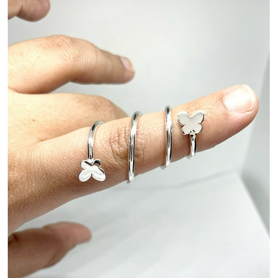 SS DESIGNS Sterling Silver Butterfly Spiral Splint Ring • Thumb ...