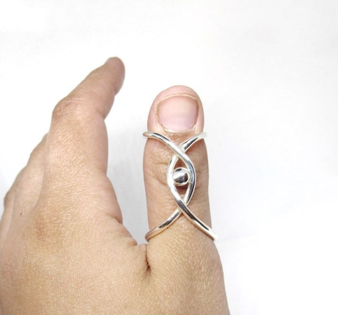 SS DESIGNS Sterling Silver EyeTrigger Splint Ring for Trigger Finger ...