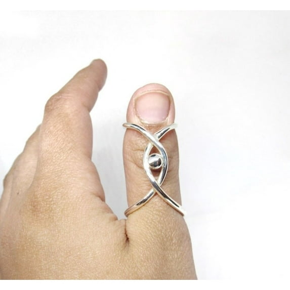 SS DESIGNS Sterling Silver EyeTrigger Splint Ring for Trigger Finger ...