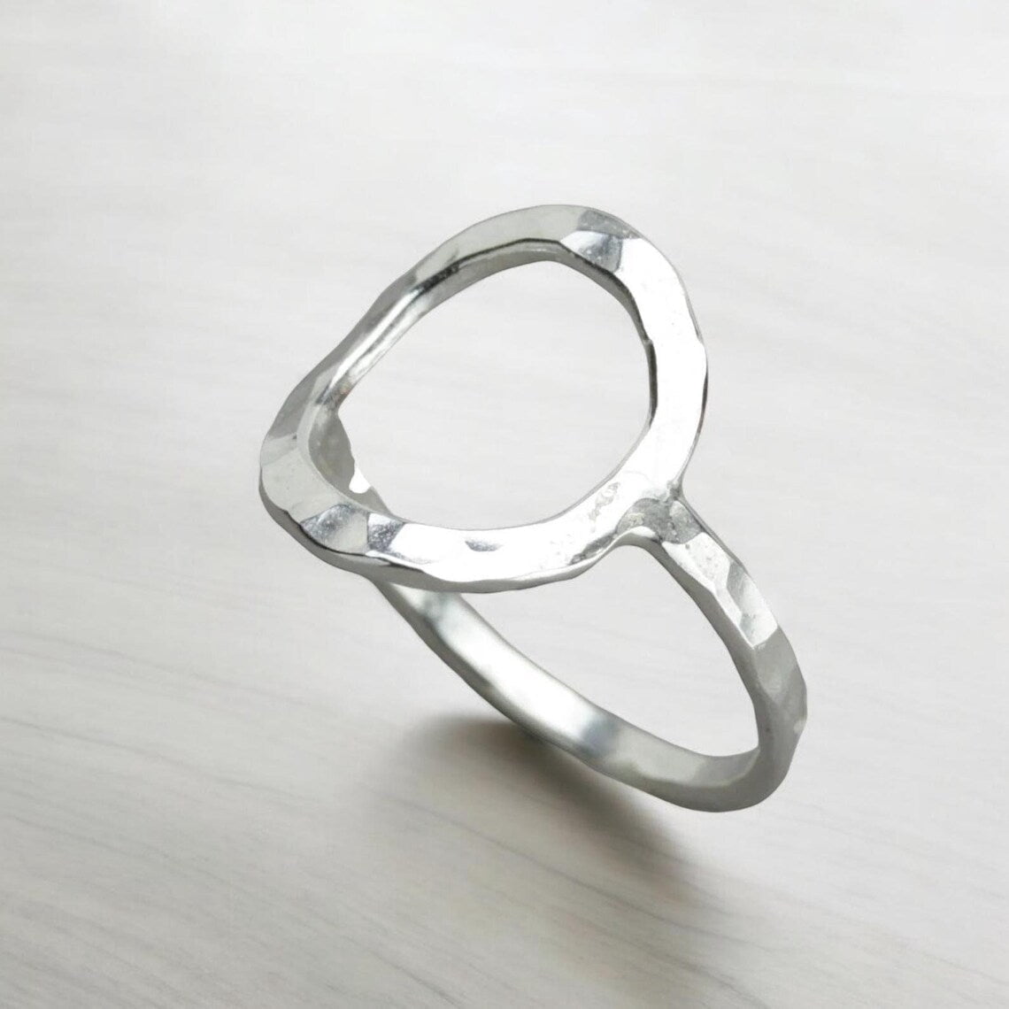 SS DESIGNS- Sterling Silver Ring Minimalist Open Circle Geometric ...