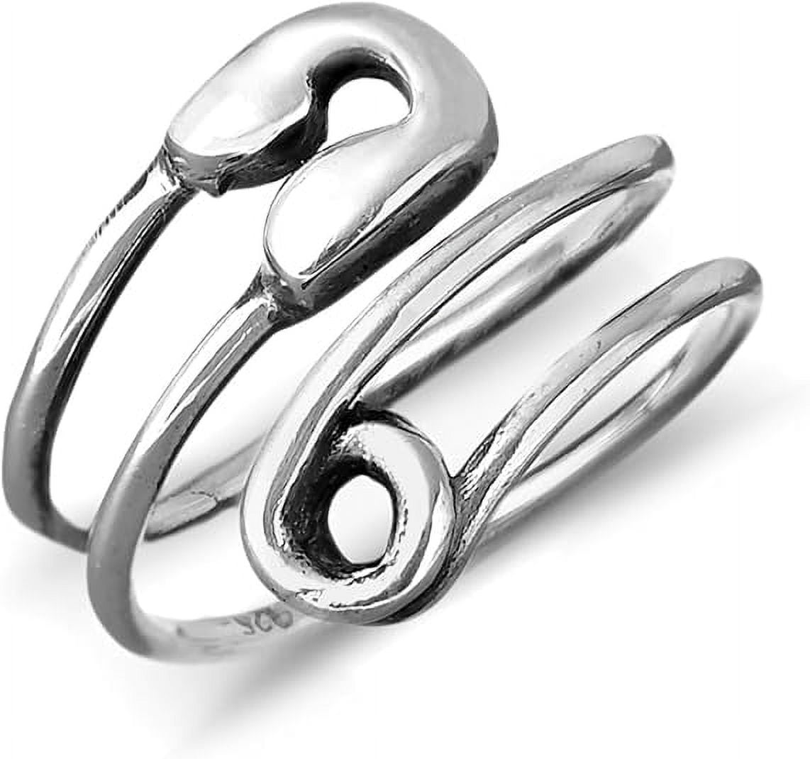 SS DESIGNS Sterling Silver Safety Key Ring for Women Adjustable Jewelry ...