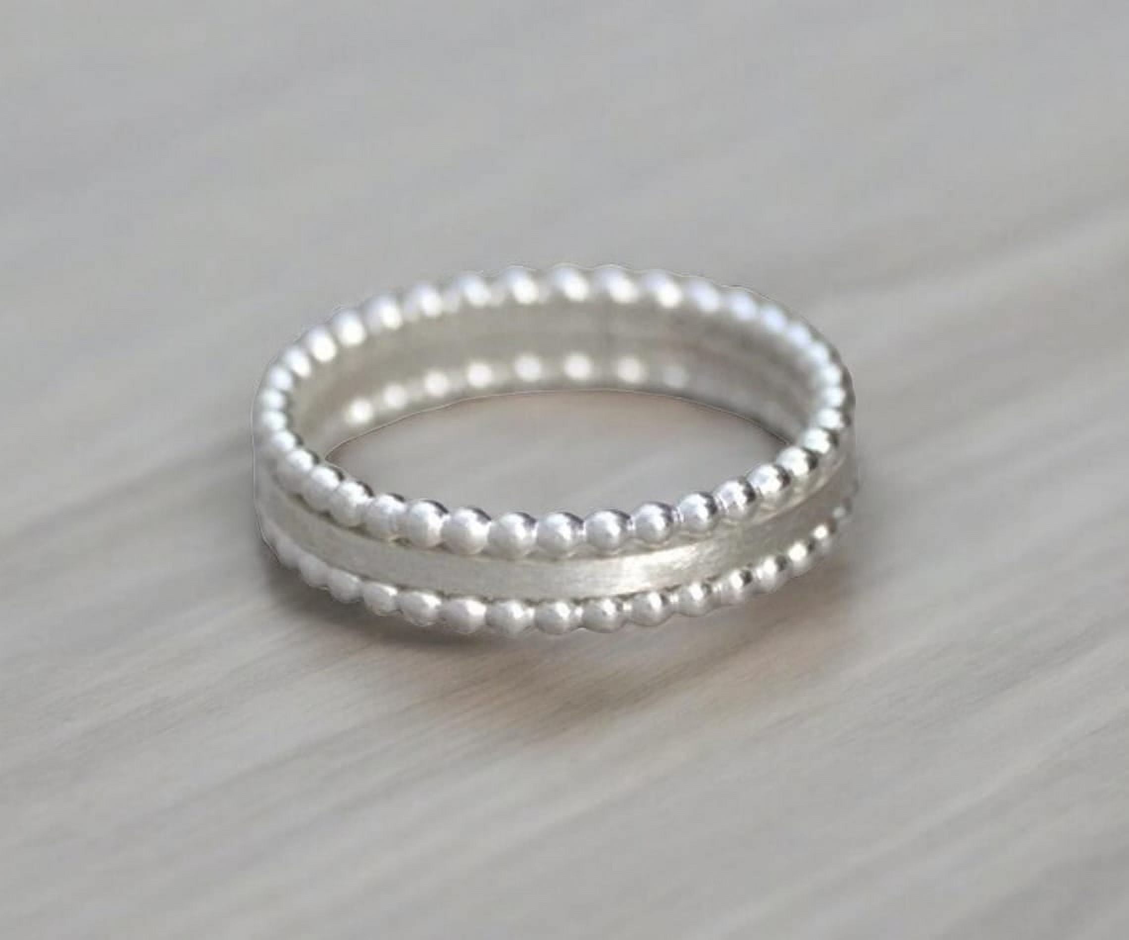 SS DESIGNS Sterling Silver Stacking Rings Set – 3-Piece Minimalist 925 Silver Rings – Rope ...