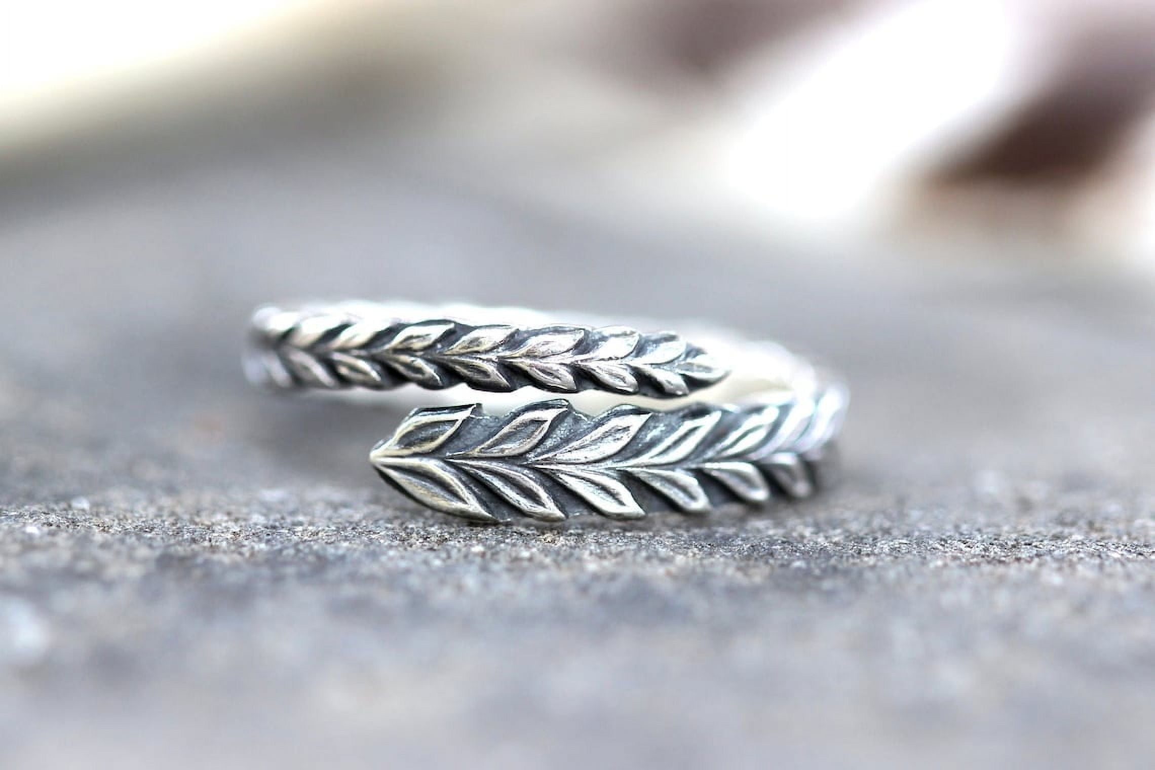 SS DESIGNS Sterling Silver Wrap Ring Wheat Ring Silver Wrap Around Ring ...