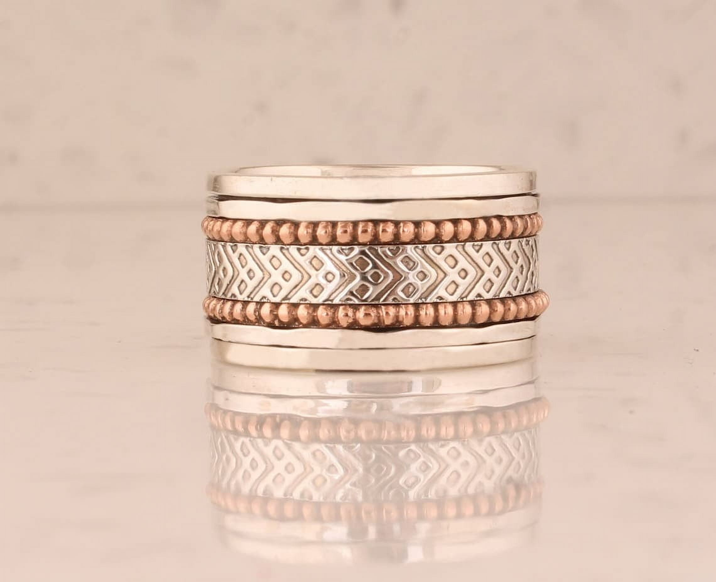 SS DESIGNS Textured Fidget Spinner Ring – 925 Sterling Silver Anxiety ...