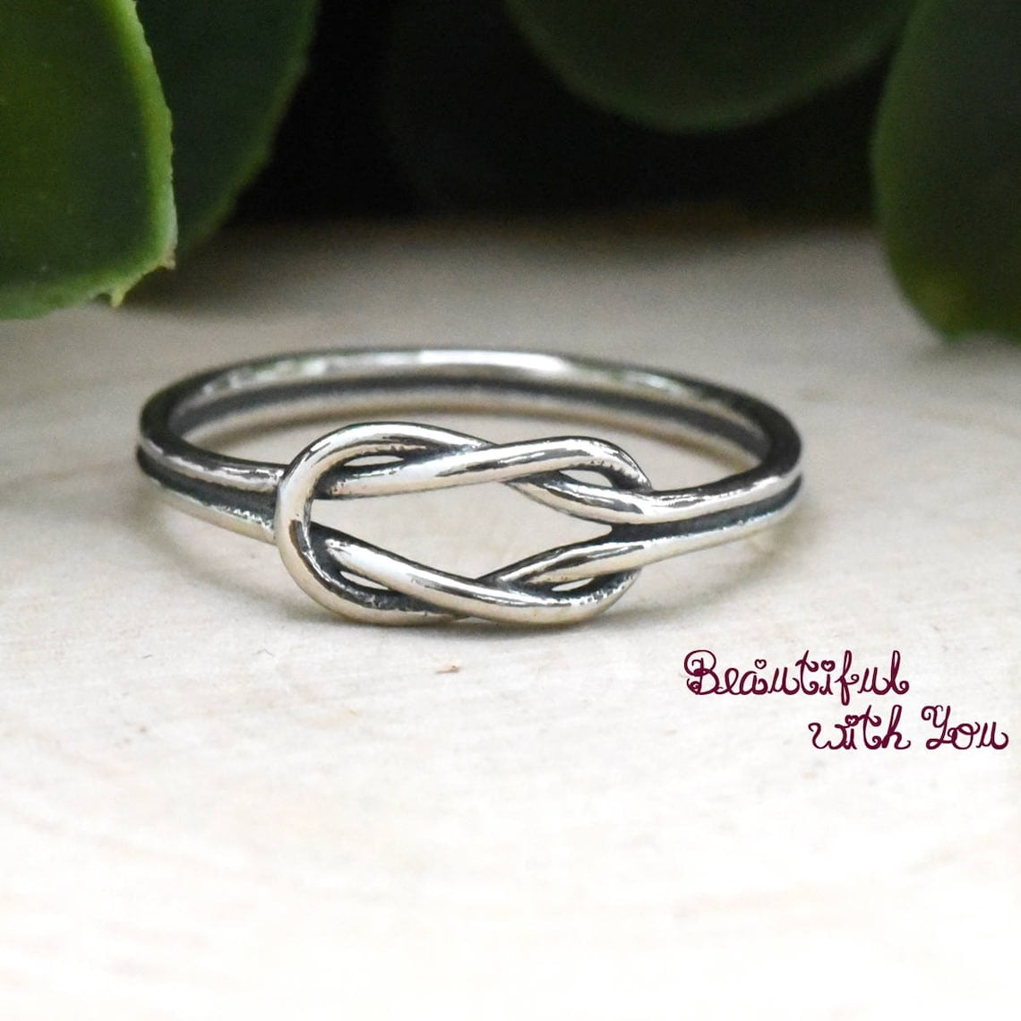 SS DESIGNS The Love Knot Promise Ring Oxizide Finish Sterling Silver ...