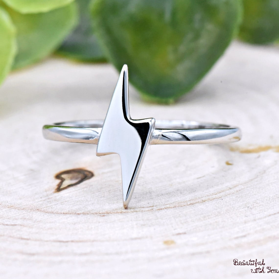 SS DESIGNS Thunderbolt Ring, Lightning Bolt Ring Silver, Thunderbolt Lightning Bolt 925 Sterling ...