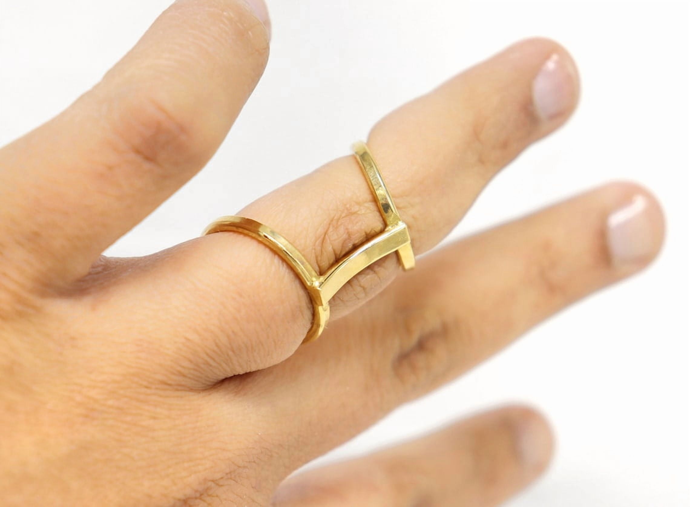 SS DESIGNS Yellow Gold Fill Splint Ring | Adjustable Arthritis ...