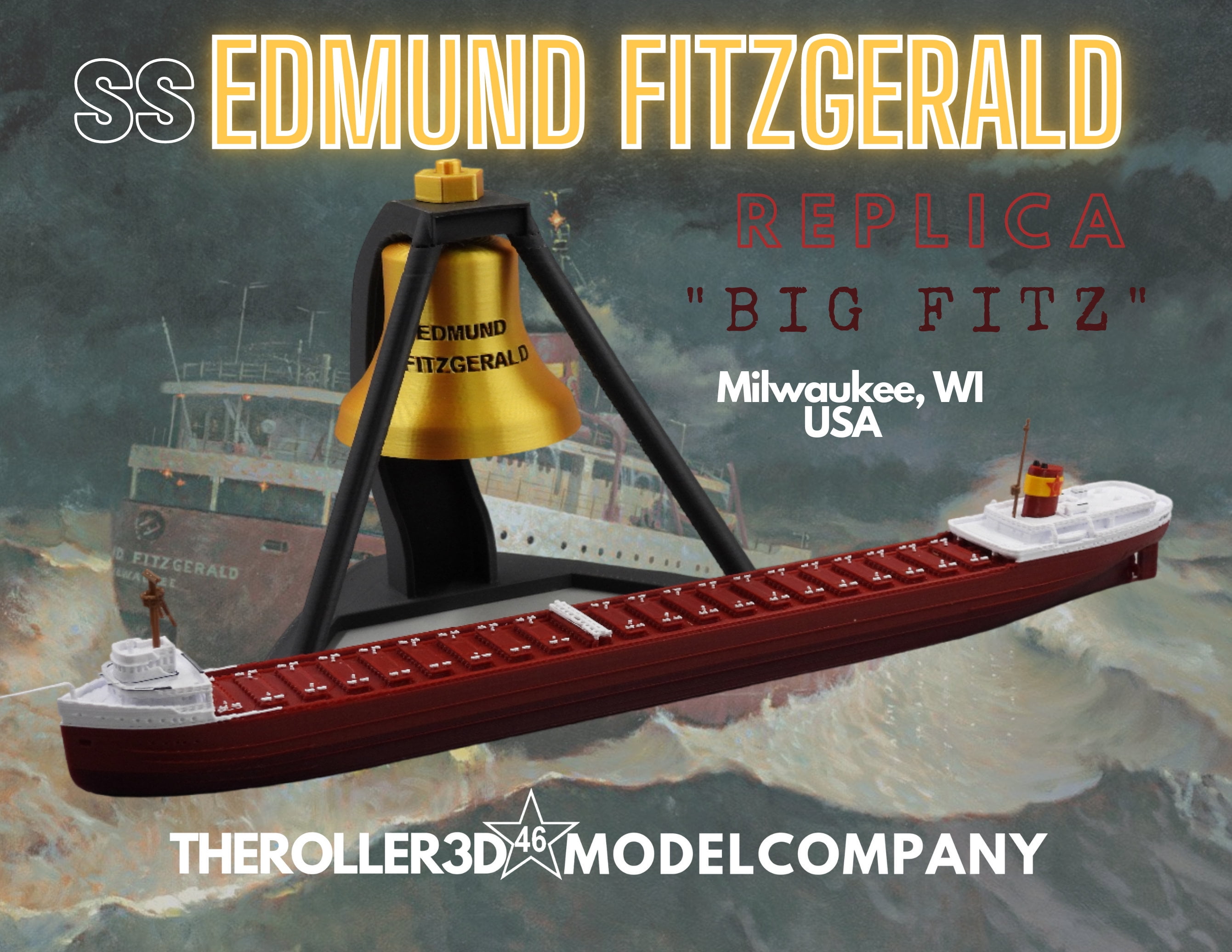 SS EDMUND FITZGERALD Model High Detail 1 Foot in Length - Walmart.com