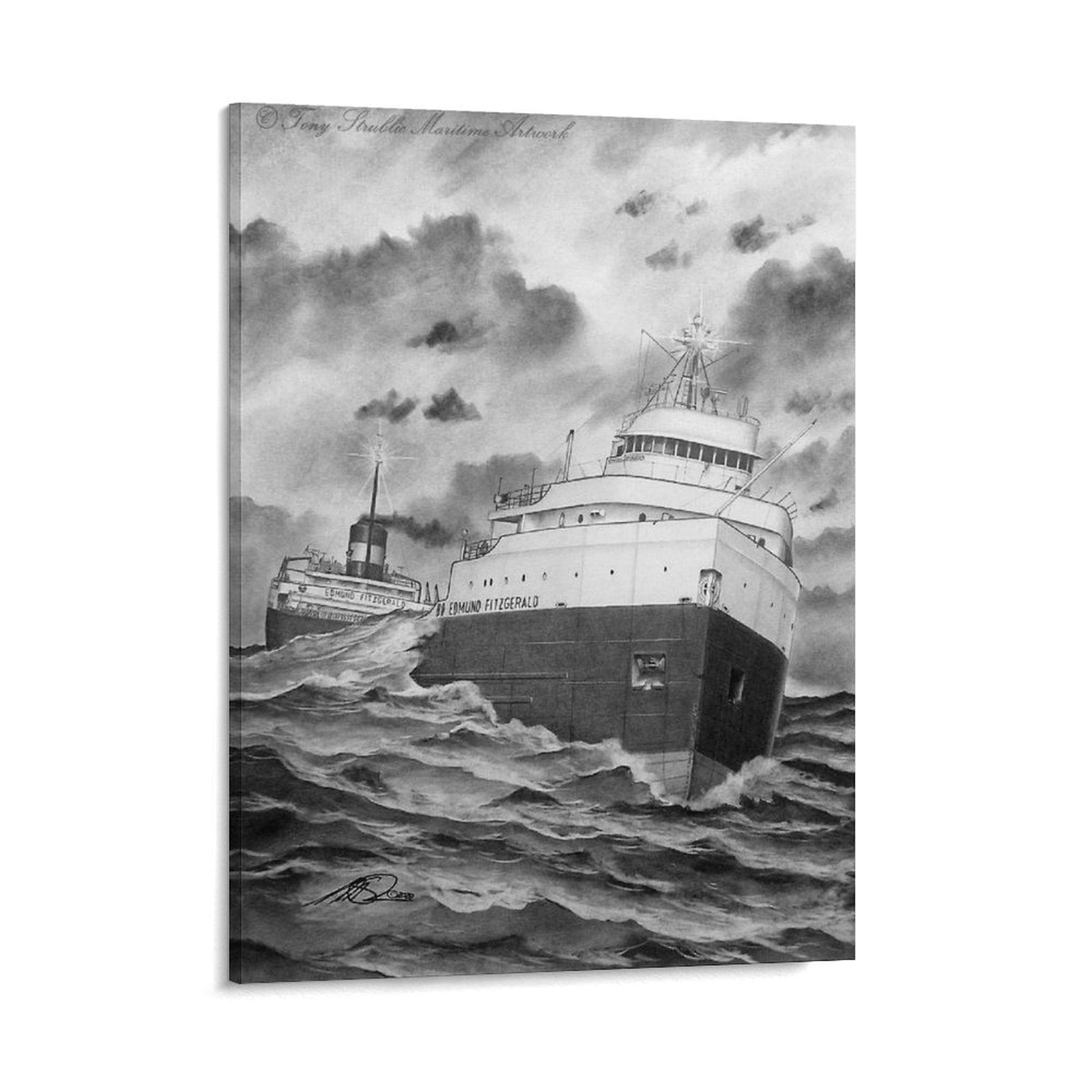 SS Edmund Fitzgerald Poster Canvas Painting Creativity Poster for ...