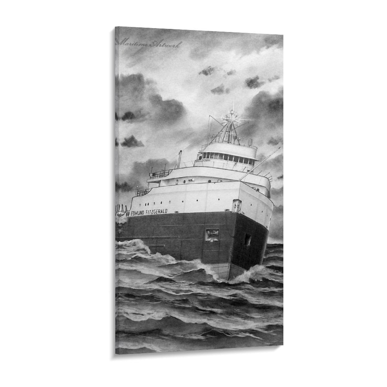 SS Edmund Fitzgerald Poster Canvas Painting Creativity Poster for ...