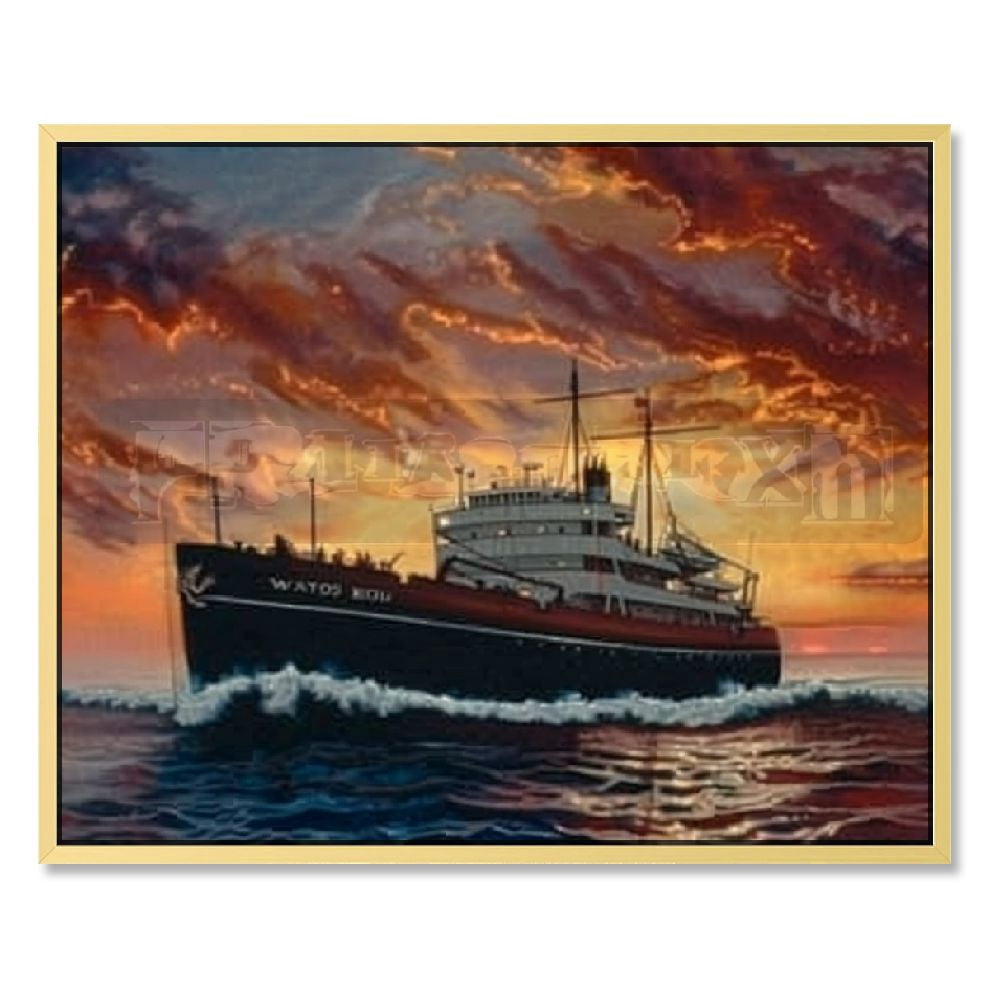 SS Edmund Fitzgerald Poster Great Lakes Freighter Historical Art Poster ...