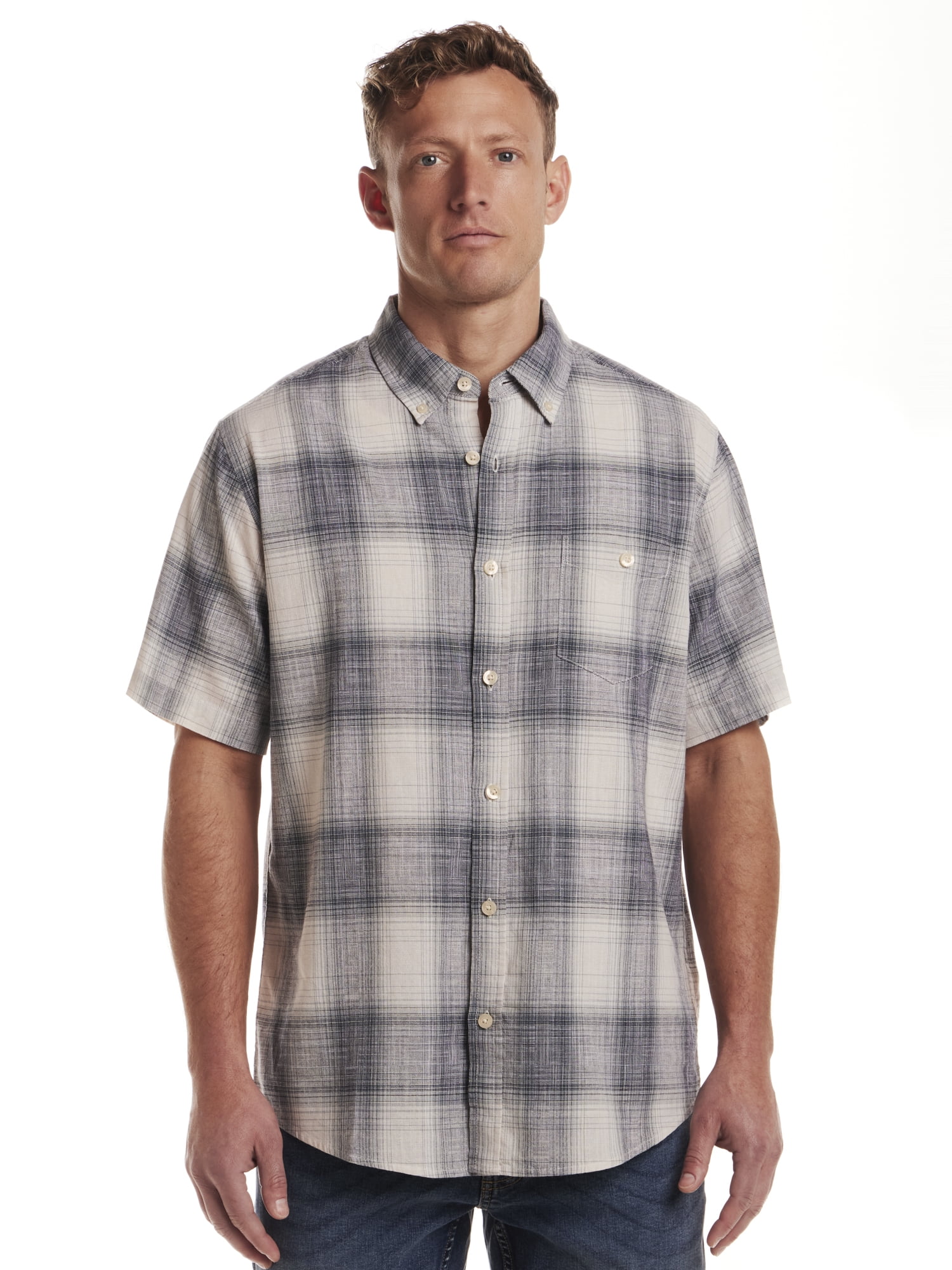 SS FAUX LINEN PLAID - Walmart.com
