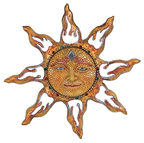 SS-G-63047 Polyresin Yellow Mosaic Face Sun Wall Plaque Decoration, 11 ...