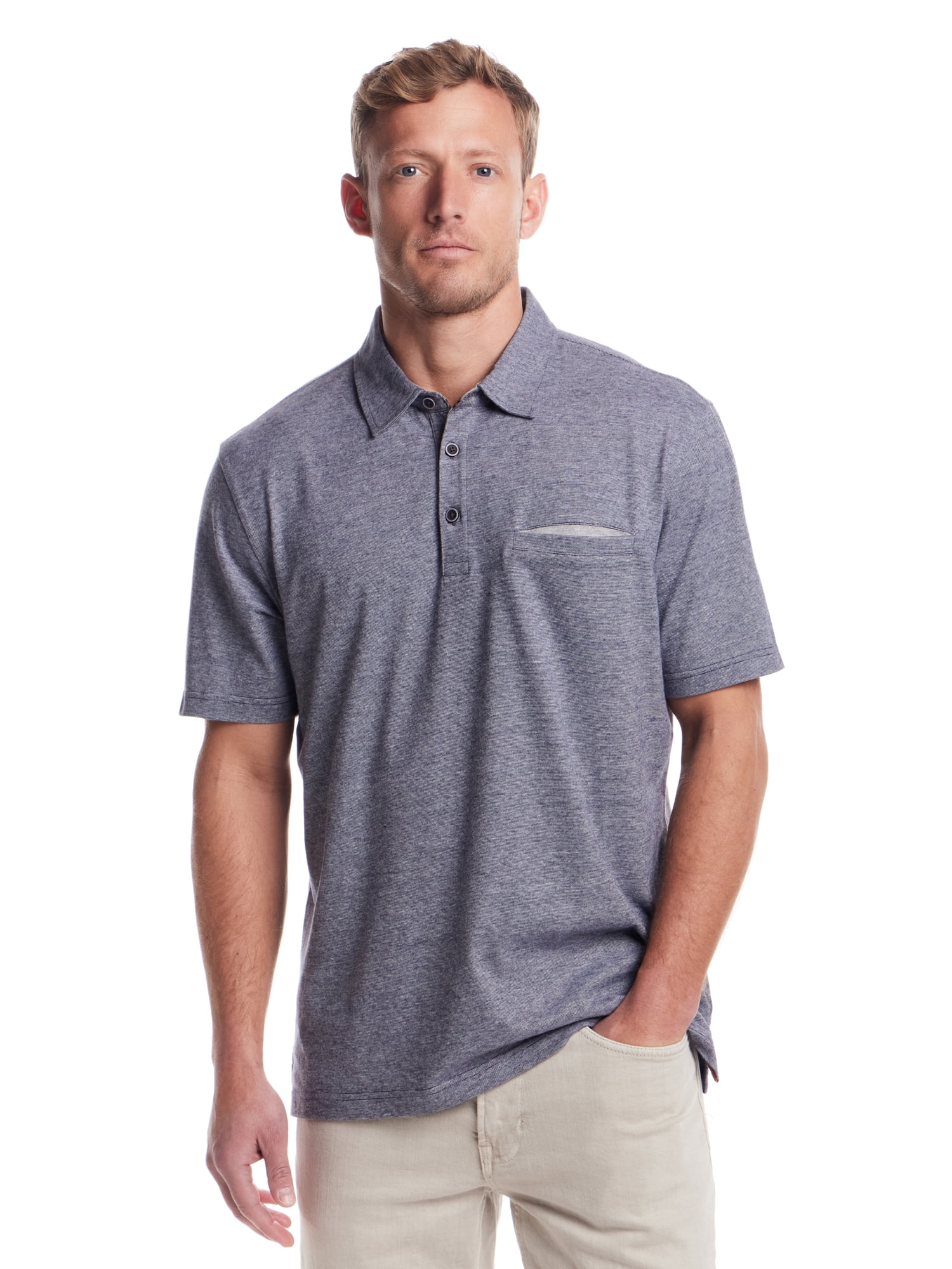 Frontier Threads Men's Short Sleeve Microstripe Polo - Walmart.com