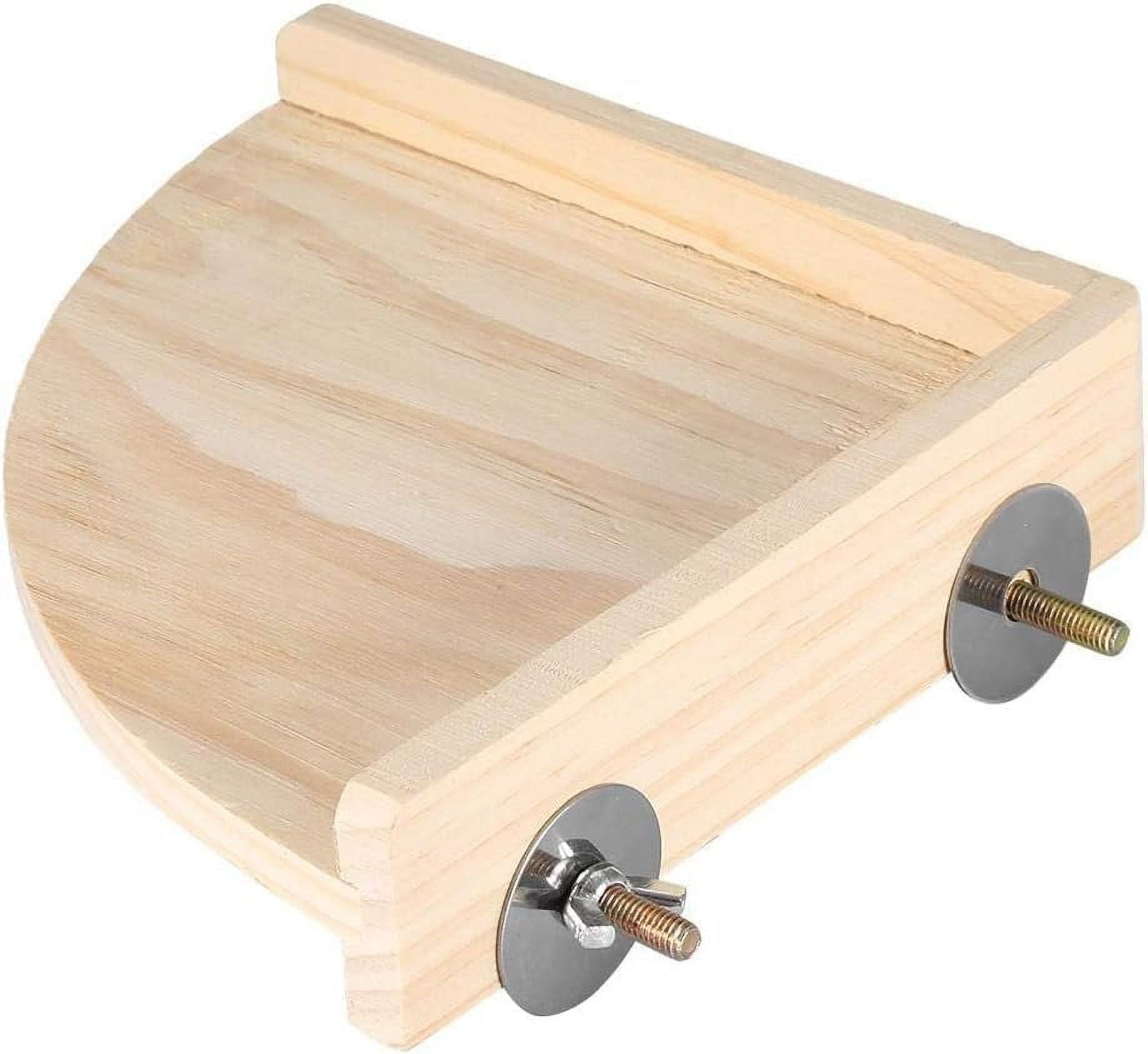 SS Organic Bird Platform Bird Cage Stand Fan Shape Wooden Frame Rest ...