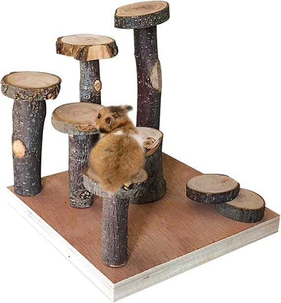 SS Organic Hamster Climbing Wooden Stand Platform, Pet Cage Playground ...