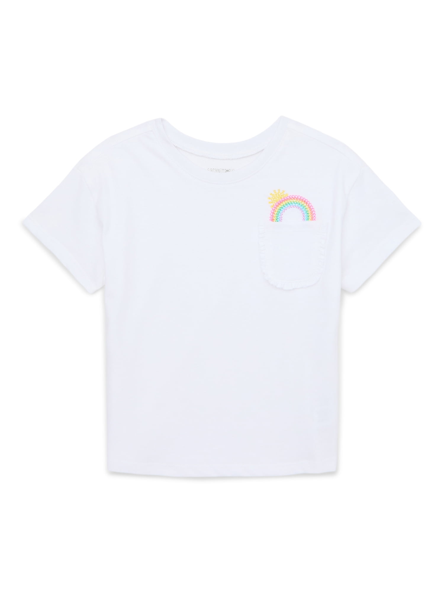 Garanimals Toddler Girl Short Sleeve T-Shirt with Ruffle Pocket, Sizes 18M-5T - Walmart.com