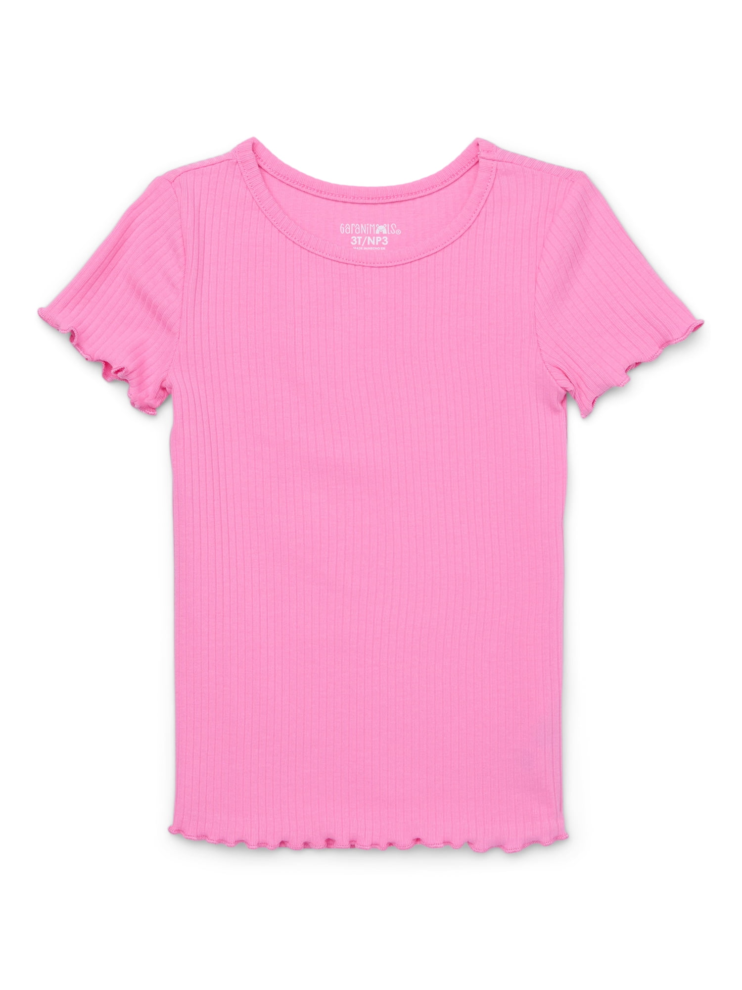 Garanimals Toddler Girl Short Sleeve Solid Rib T-Shirt, Sizes 18M-5T ...