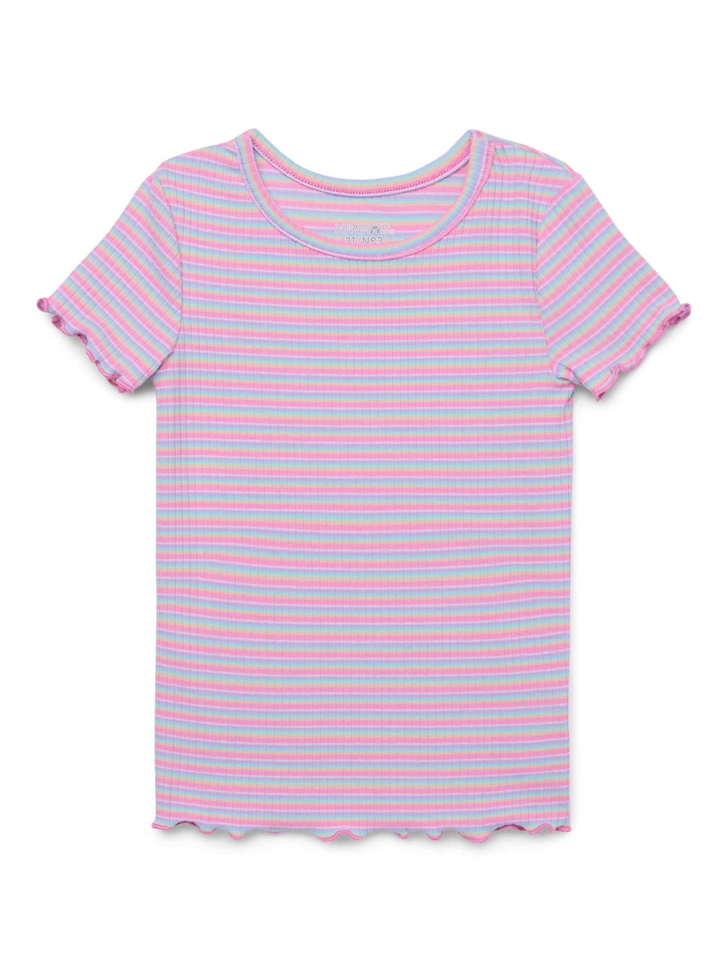 Garanimals Toddler Girl Short Sleeve Striped Rib T-Shirt, Sizes 18M-5T ...