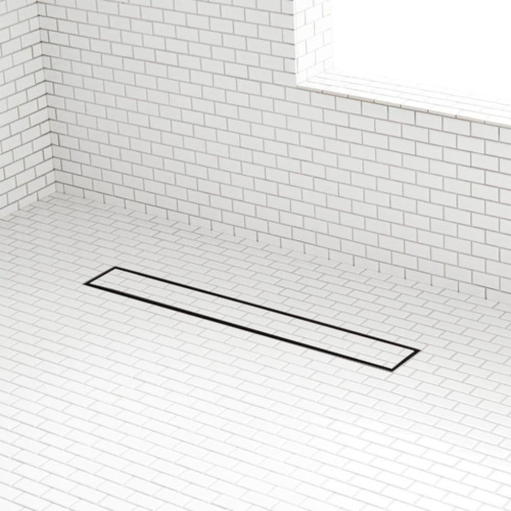 SS Rectangular Shower Drain-24"*3.35"*2.91"* 2"d-T01 pattern-MAT BLACK ...
