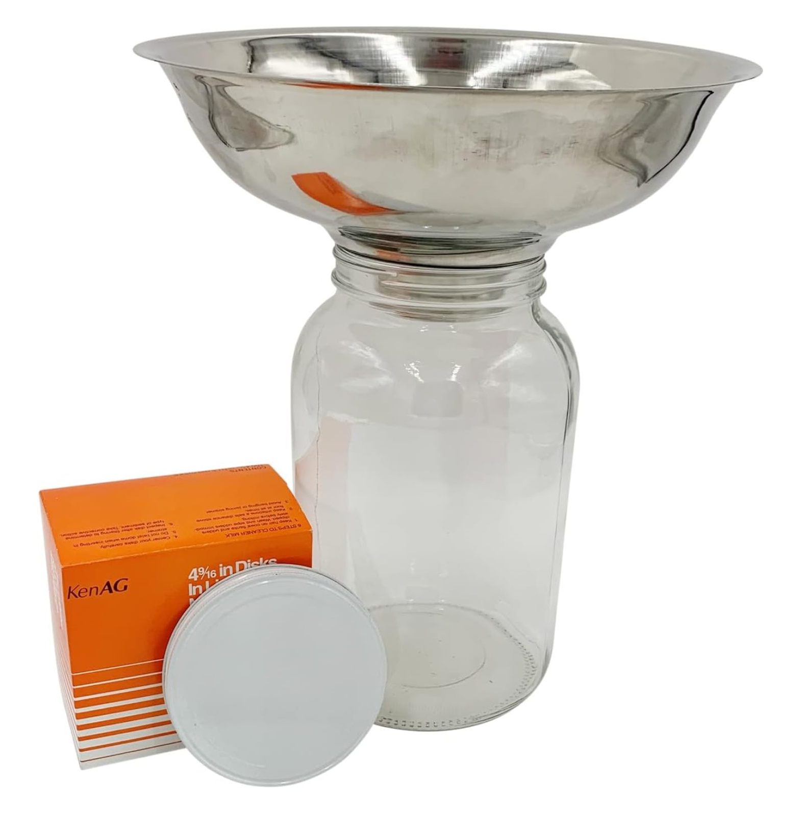 SS Strainers (Medium Strainer with Glass Jar Combo, 1 Gallon Jar Combo ...