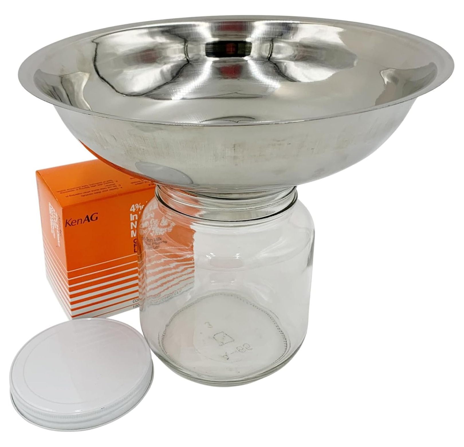 SS Strainers (Medium Strainer with Glass Jar Combo, Half Gallon Jar ...