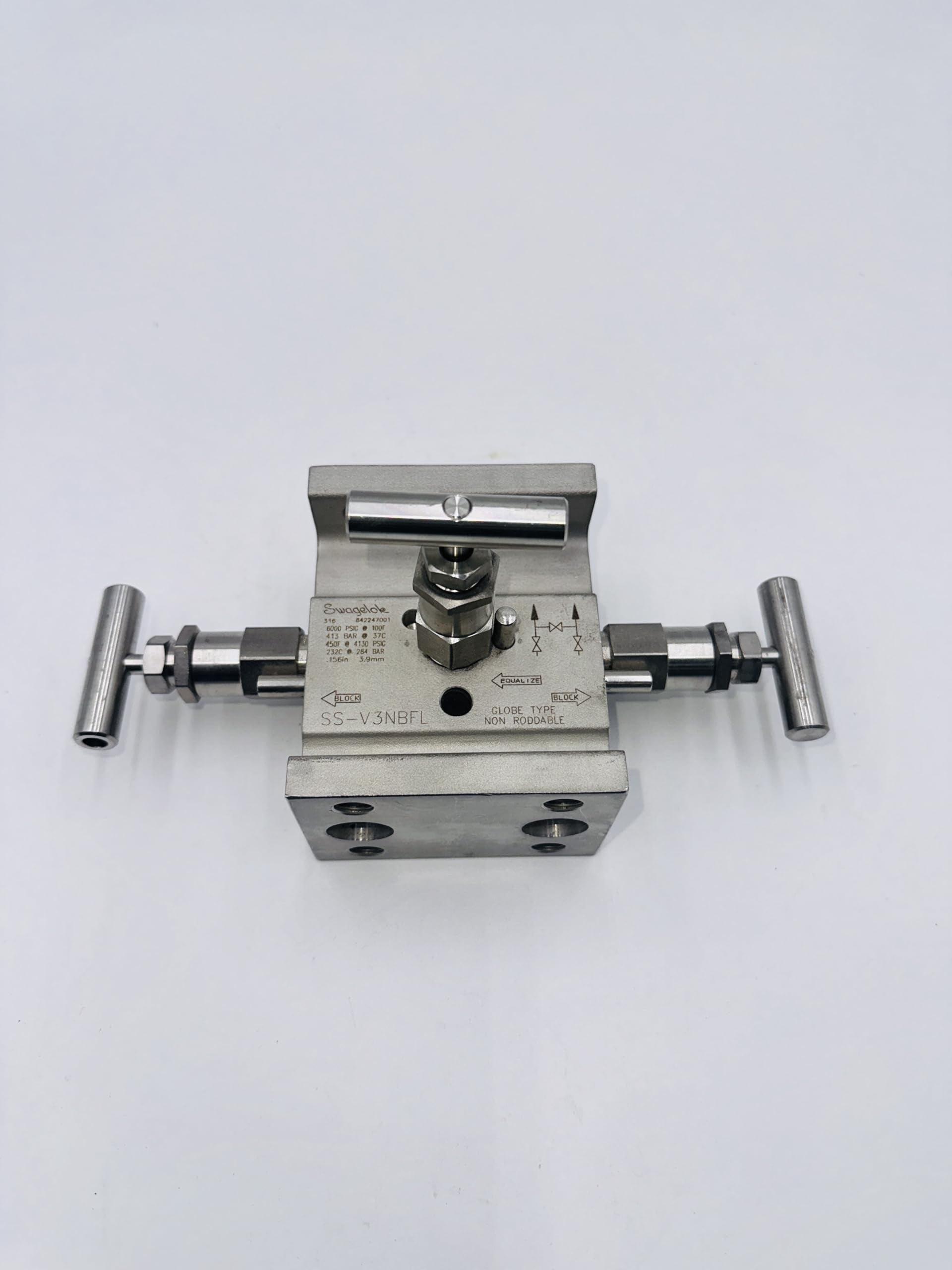 SS-V3NBFL | SWAGELOK, Stainless Steel 316, 3-Valve Instrument Manifold ...