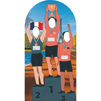 SS11104 French Games 2024 Winners Men Athlete Stand in Cardboard Cutout ...