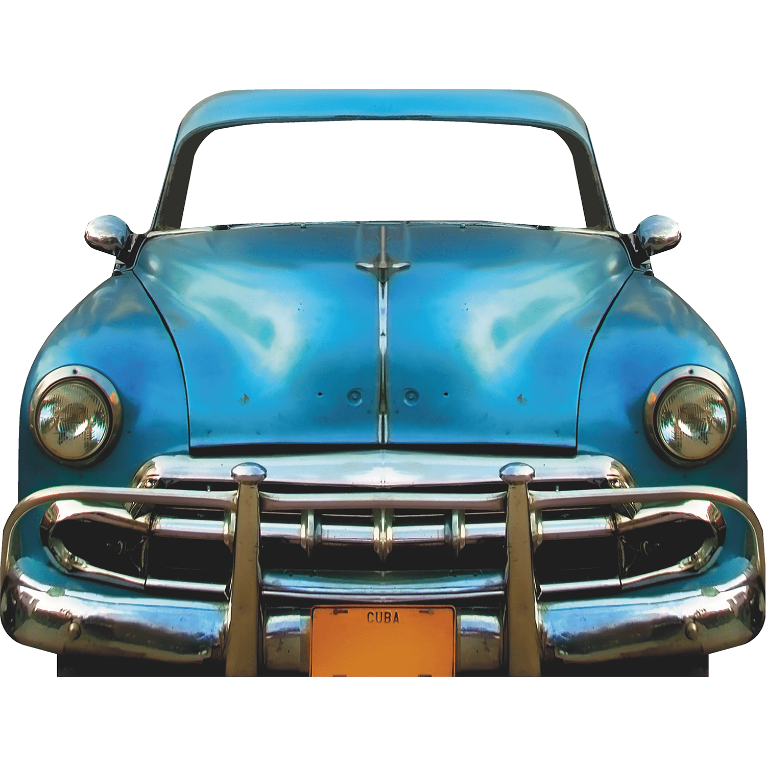 SS11116 Havana City Vintage American Blue Car Stand In Cardboard Cutout ...