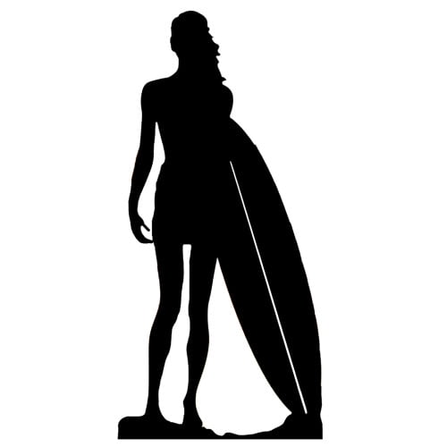 SS11155 Surfer Girl Silhouette Cardboard Cutout Standee Standup ...