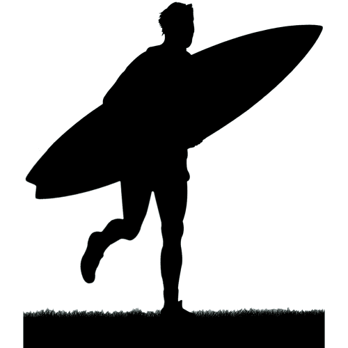 SS11156 Surfer Running Silhouette Cardboard Cutout Standee Standup ...
