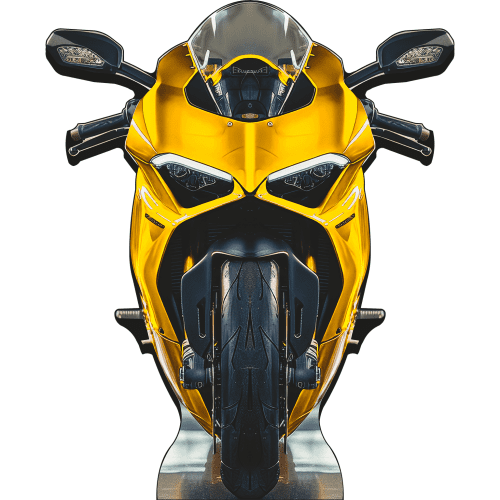 SS11228 Yellow Sports Bike Motorcycle Bike Biker Road Asphalt Rash ...