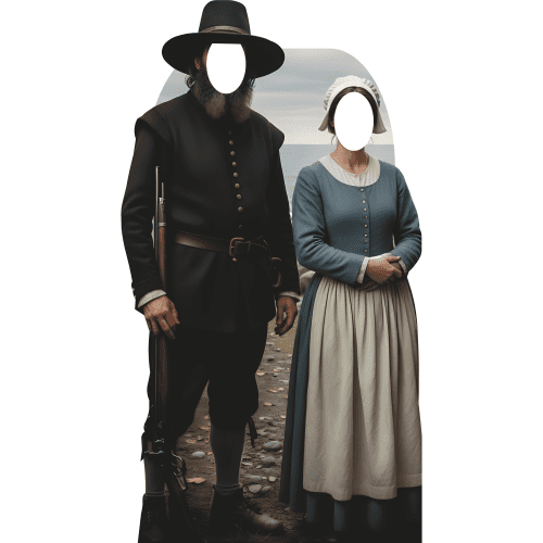 SS11313 Thanksgiving Pilgrim Couple Plymouth Harvest Cardboard Cutout ...