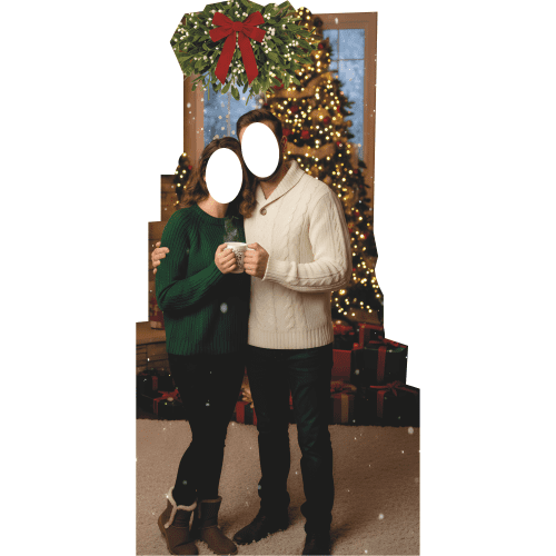 SS11322 Christmas Holiday Mistletoe Couple Stand In Cardboard Cutout ...