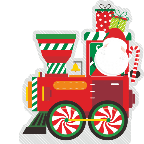 SS11324 Holiday Santa Christmas Train Stand In Cardboard Cutout Standee ...