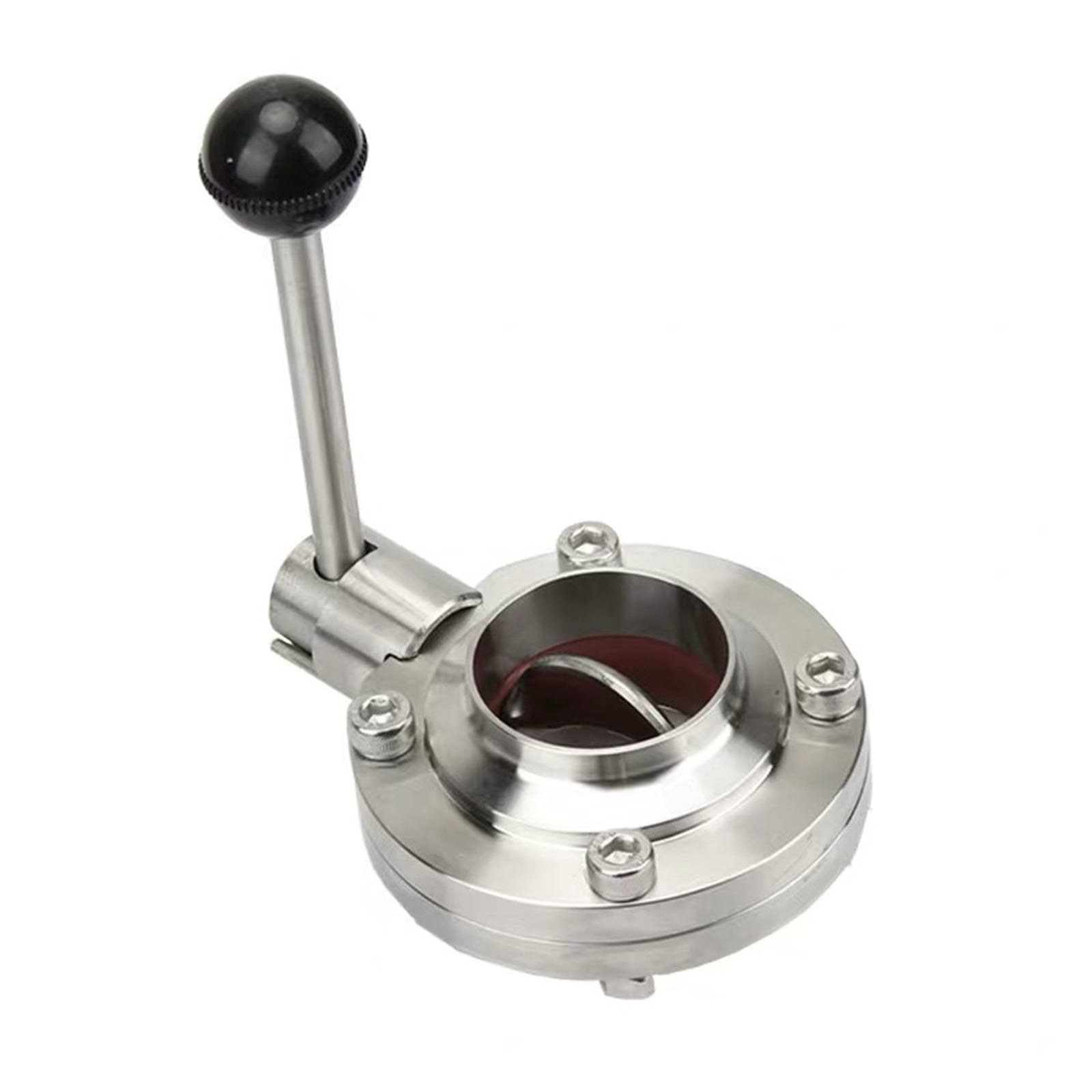 SS304 1'' 1.5" 2'' 19mm-51mm Pipe OD Sanitary Weld Butterfly Flow ...
