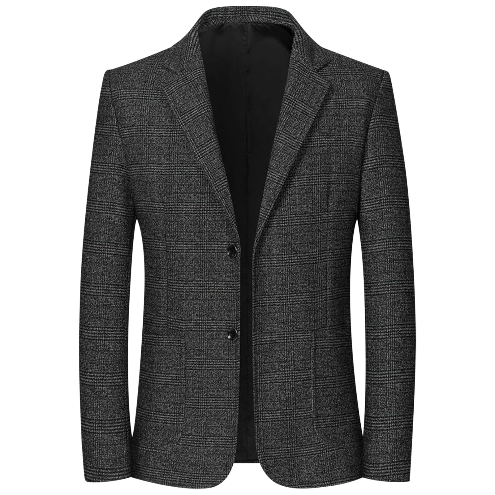 SSAAVKUY Herringbone Tweed Blazer British Wool Blend Sport Coat Jacket ...