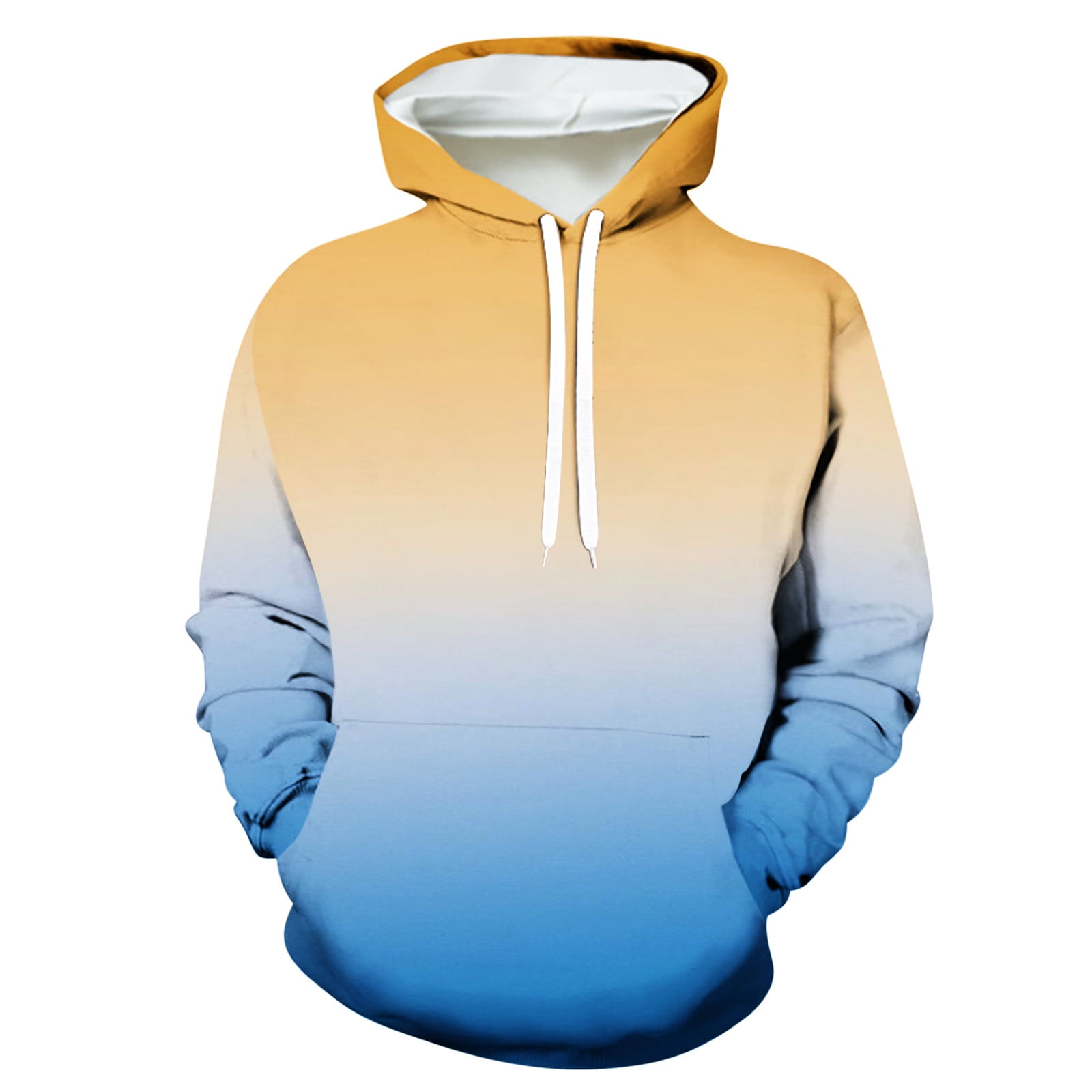 SSAAVKUY Men's Gradient Color Hoodie Sweatshirt Long Sleeve Pullover ...