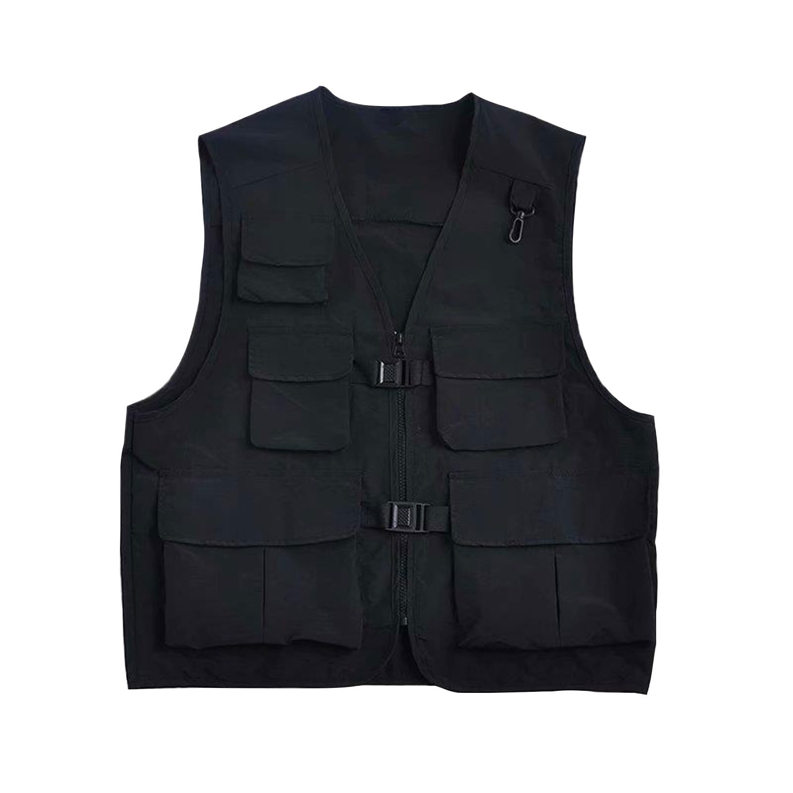 SSAAVKUY Men's Multi Pocket Utility Vest Fishing Vest Outdoor Work Vest ...