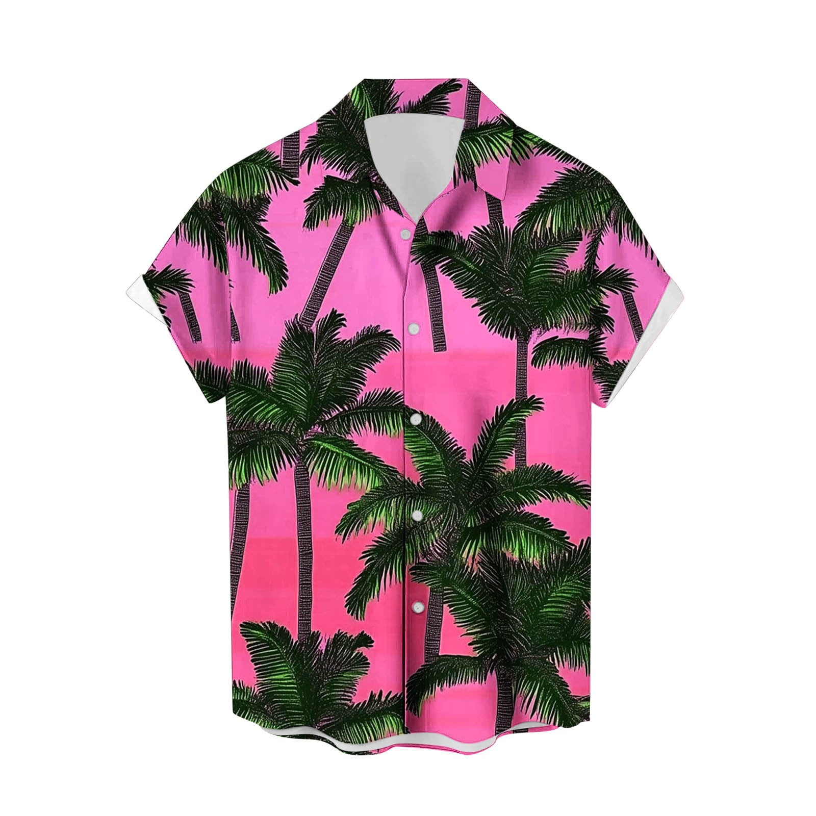 Ssaavkuy Mens Hawaiian Shirt Summer Tropical Coconut Tree Beach Shirts