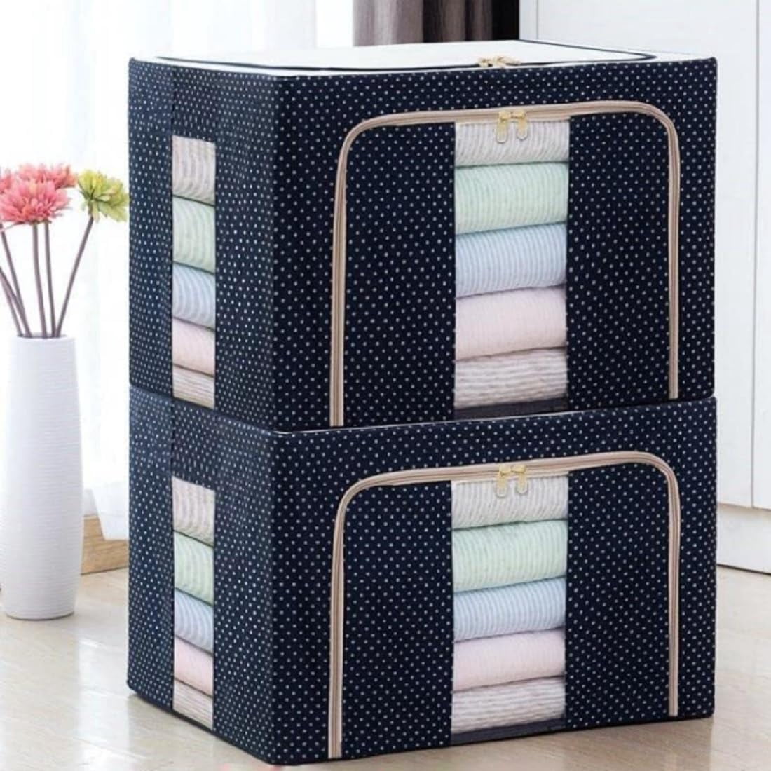 SSAPPLAINCES SpaceMax Wardrobe Cloth Storage Box Optimize Closet Space ...