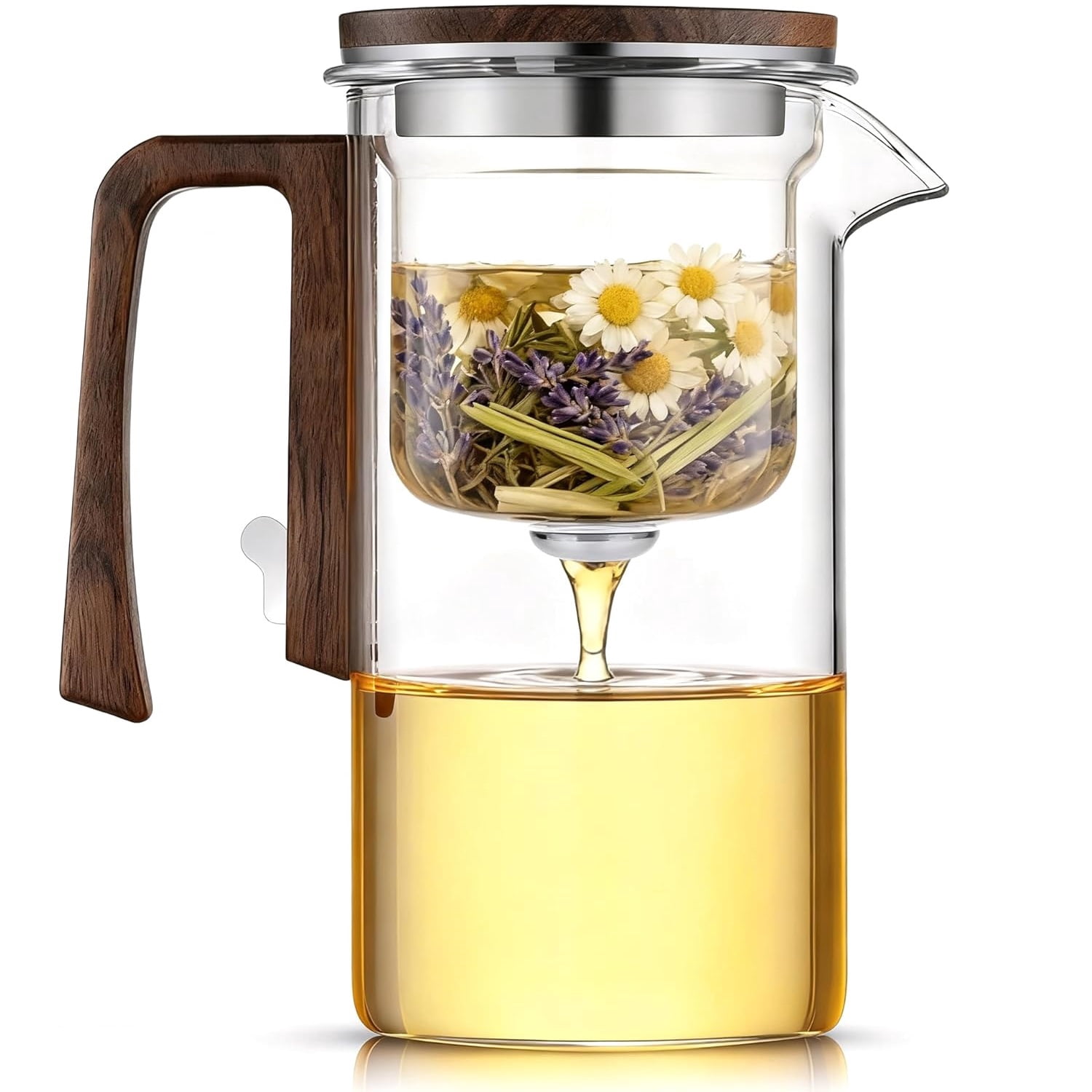 SSAWcasa 720ml Glass Tea Pot with Magnetic Infuser, Borosilicate Glass ...