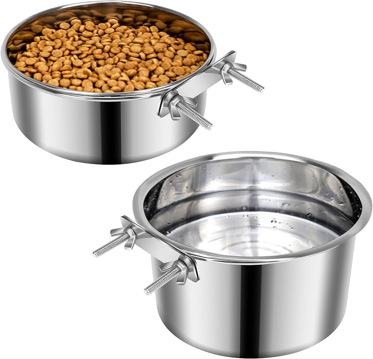SSAWcasa Hanging Dog Crate Water Bowl, Stainless Steel Adjustable ...