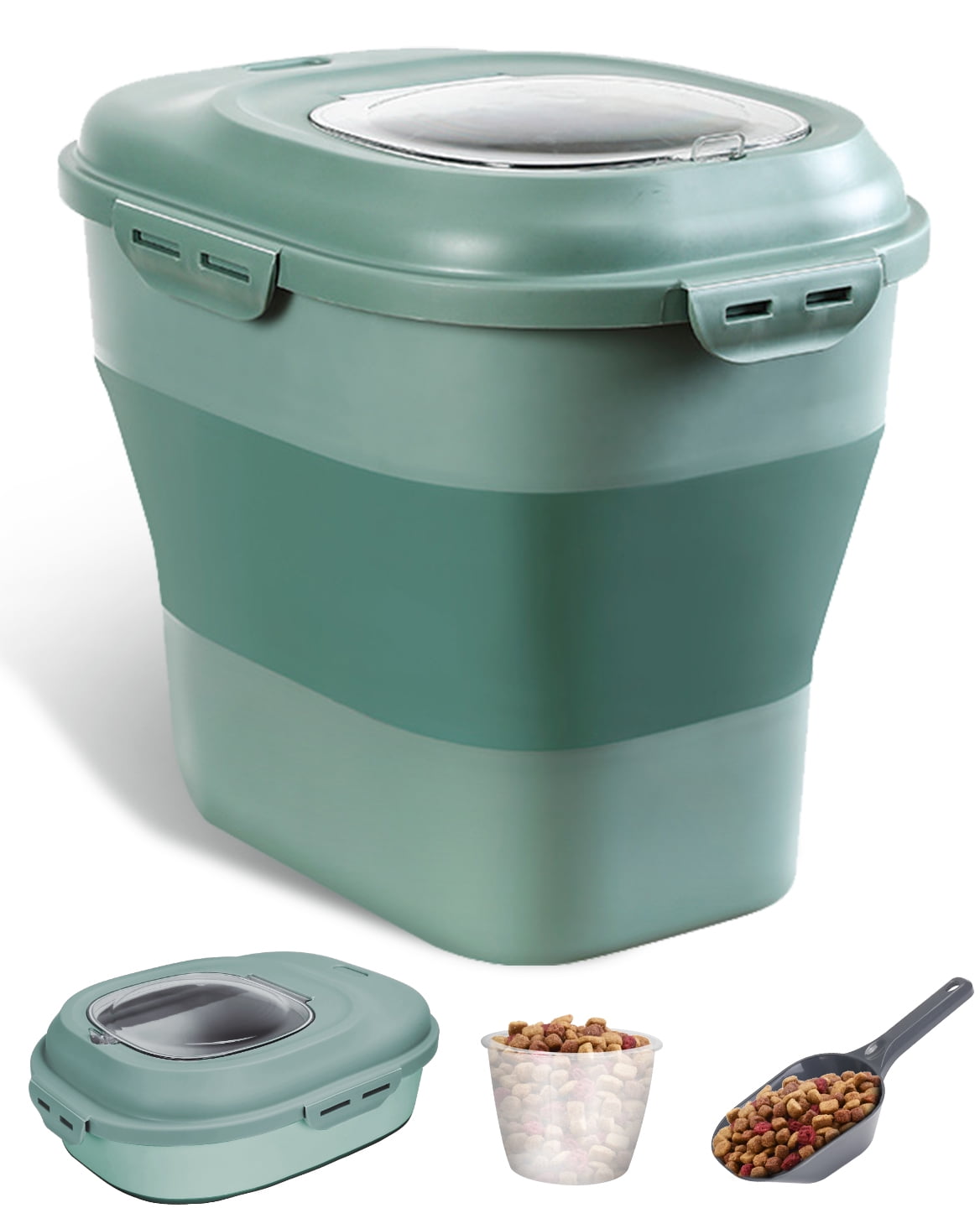 SSAWcasa Dog Food Storage Container,30lbs Collapsible Pet Food ...