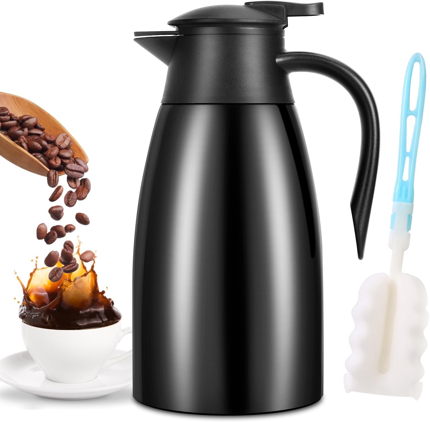 SSAWcasa Thermal Coffee Carafe 51oz Stainless Steel Insulated Vacuum ...