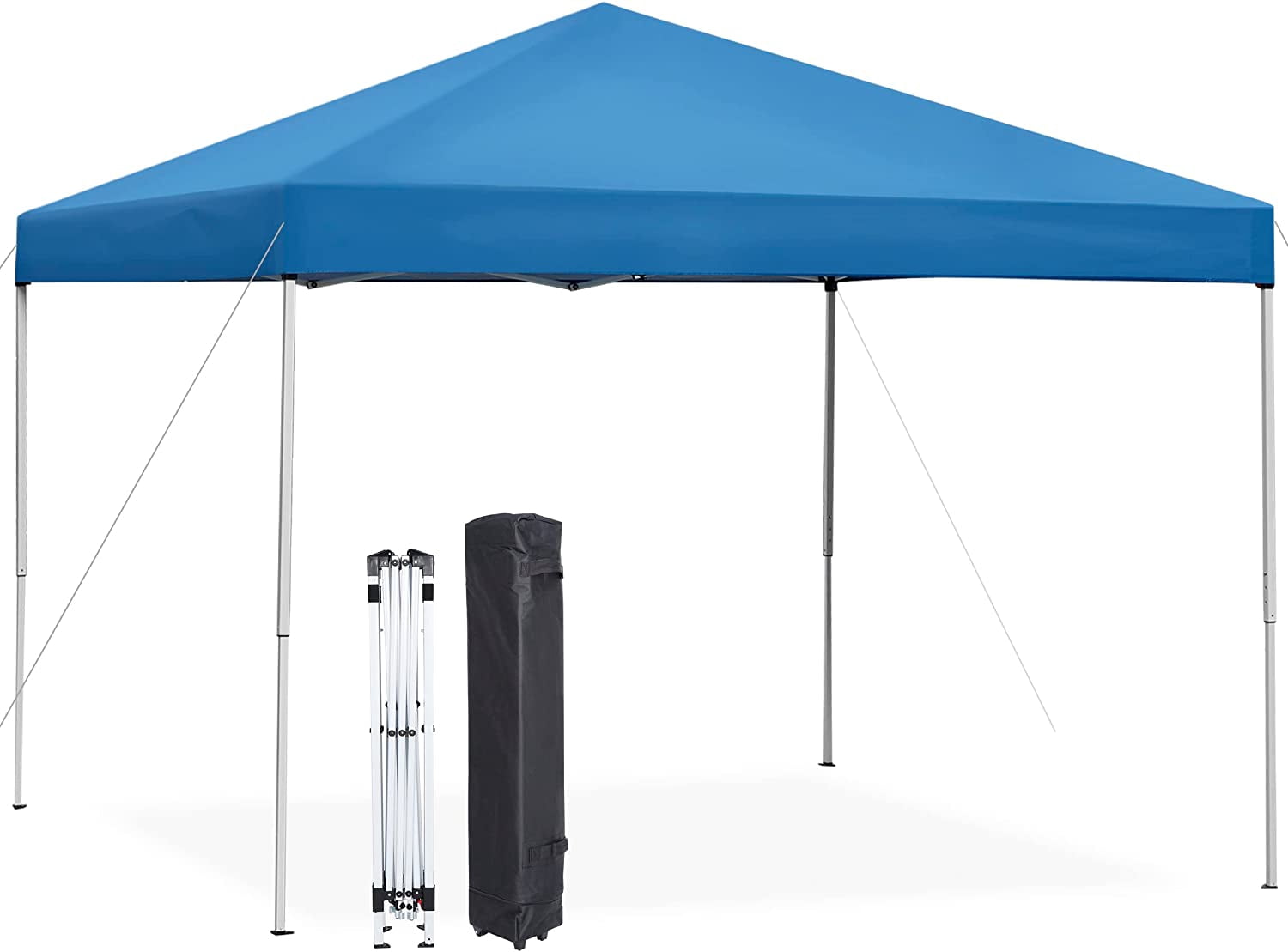 SSB 10 x 10 FT Pop Up Canopy Tent - Instant Outdoor Canopy with Wheeled ...