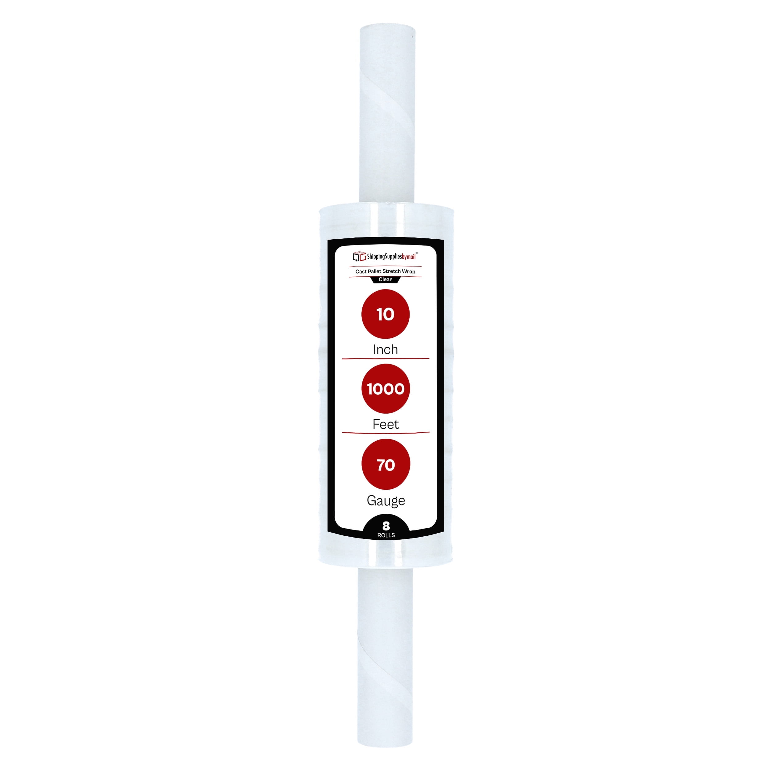 SSBM Extended Core Stretch Wrap 10" x 1000' 8 Rolls 70 Gauge Clear ...