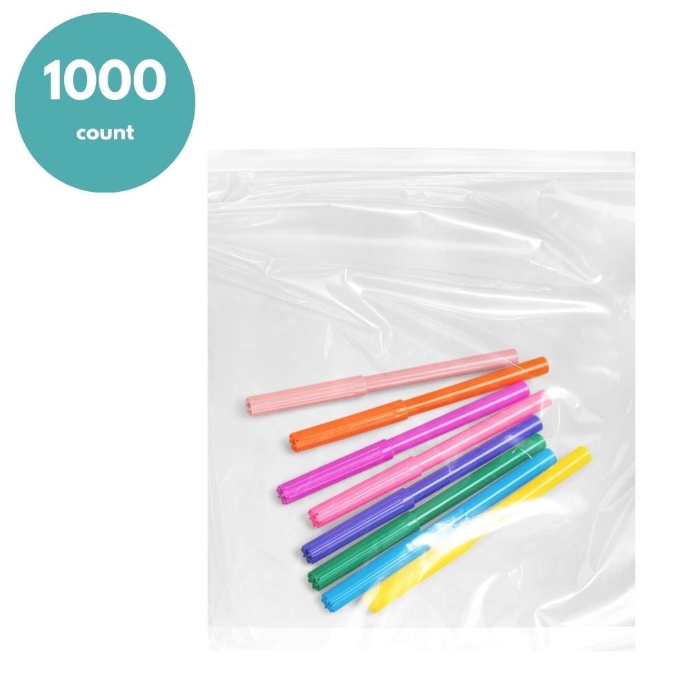 SSBM 1000 Clear Plastic Reclosable Bags Self Seal Zipper Choose: Type, Mil & Size - Walmart.com